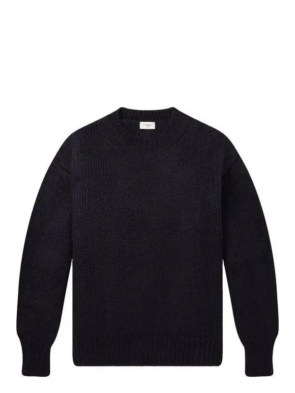 Saint Laurent Alpaca-blend Crewneck Sweater - Blue