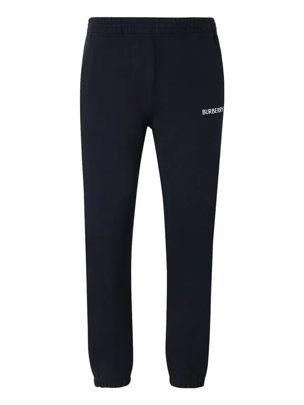 Burberry Tapered Logo-print Cotton-jersey Sweatpants - Black