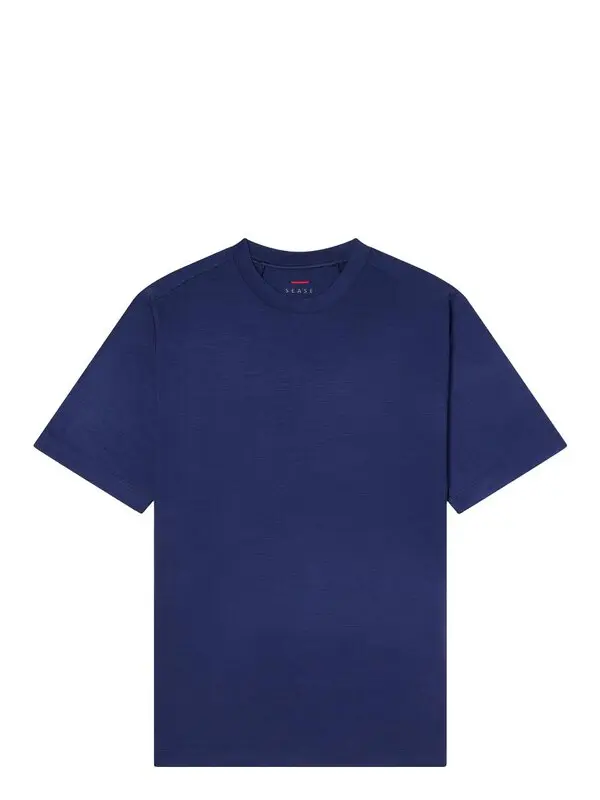 Sease Runner Logo-print Merino Wool T-shirt - Blue