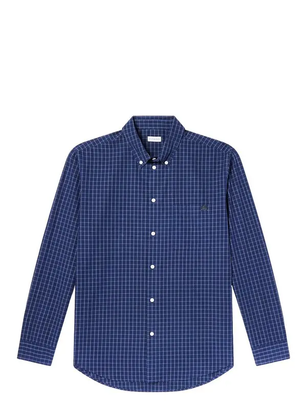 Burberry Checked Cotton Shirt - Blue