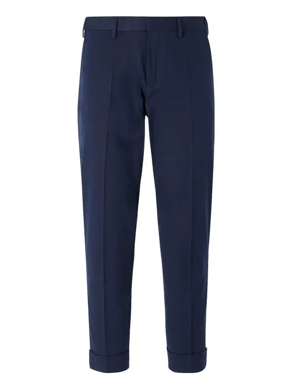 Dries Van Noten Straight-leg Cotton And Wool-blend Trousers - Blue