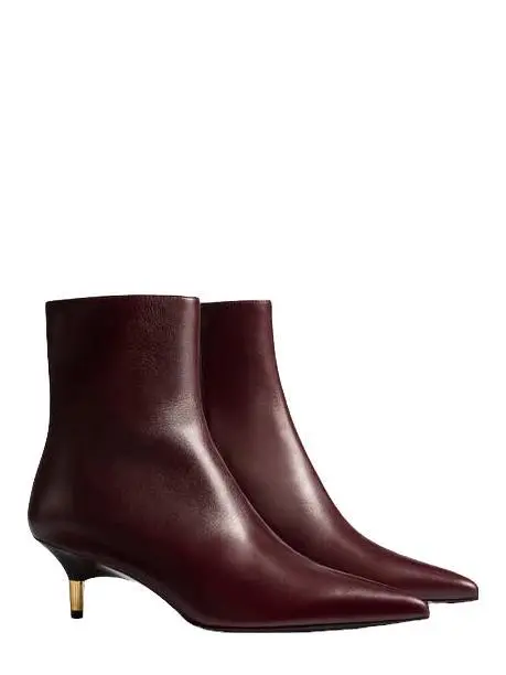 Khaite Bella Kitten Heel Ankle Boots - 531 Bordeaux
