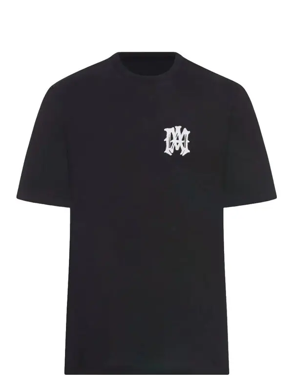 Amiri Logo-embroidered Crew-neck T-shirt - Black