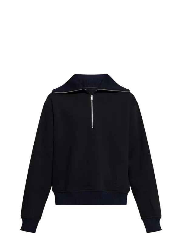 JIL SANDER Sweatshirt With Embroidered Logo - Black