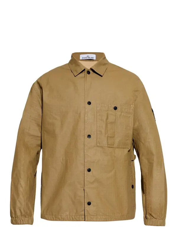 Stone Island Cotton Jacket With Pockets - Brown
