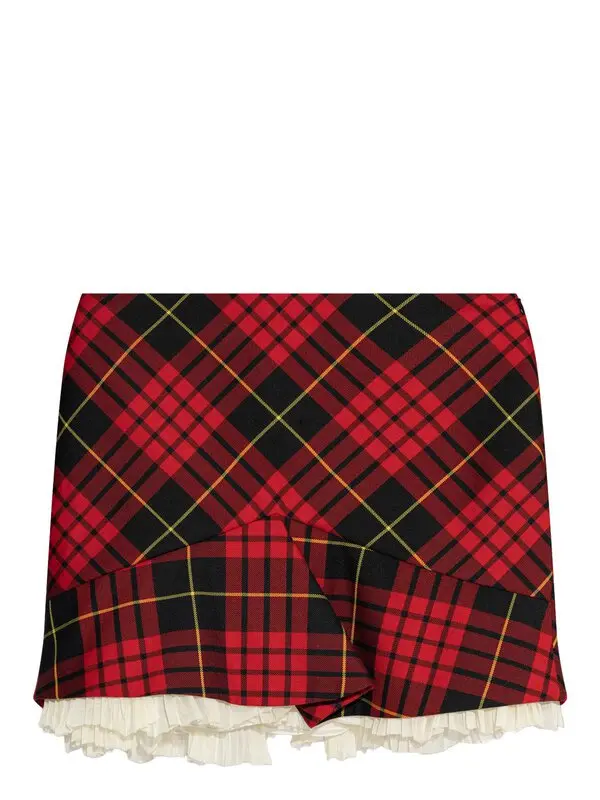 Alexander McQueen Checked Mini Skirt - Red