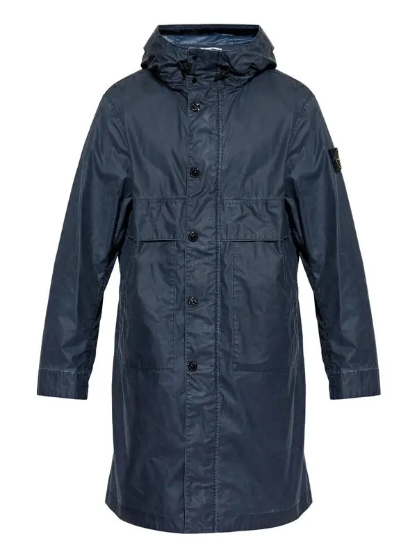 Stone Island Hooded Parka - Navy Blue