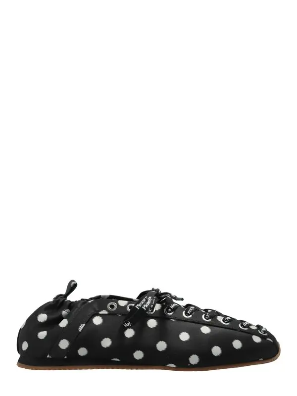 GANNI Lace-up Ballerinas - Black