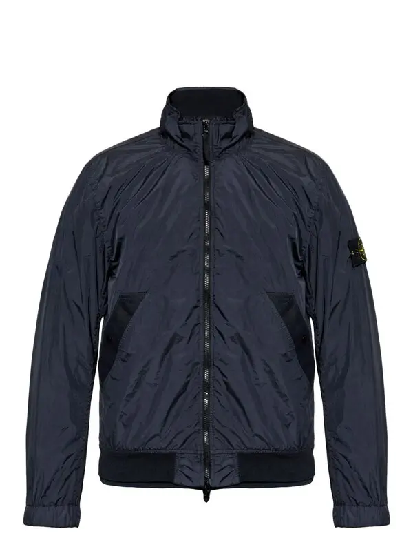 Stone Island Lightweight Jacket With Stand-up Collar - Navy Blue