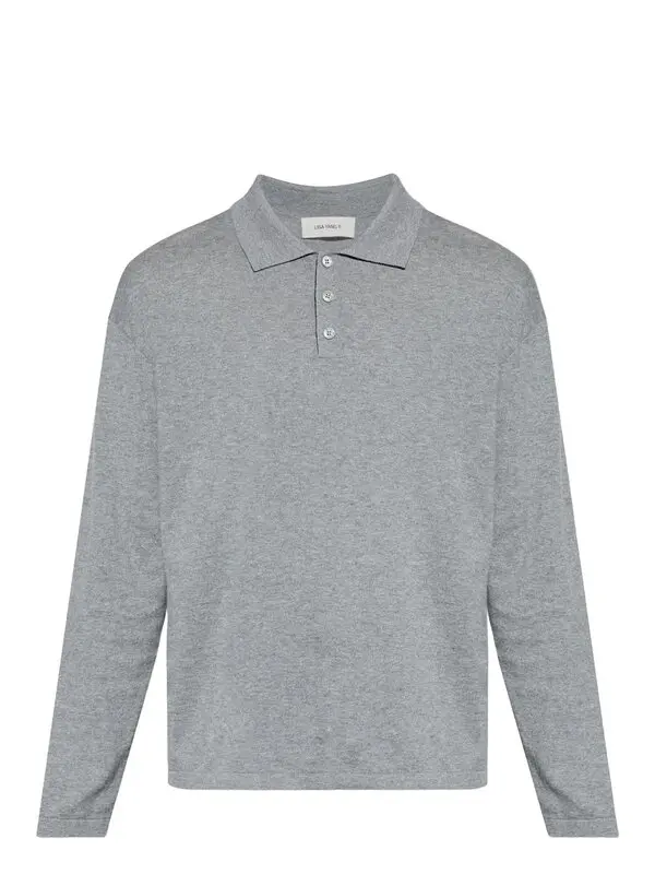 LISA YANG Lowen Long Sleeve Polo Sweater - Grey