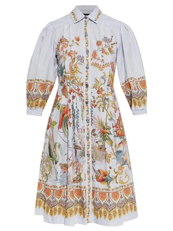 Etro Printed Shirt Dress - Light Blue