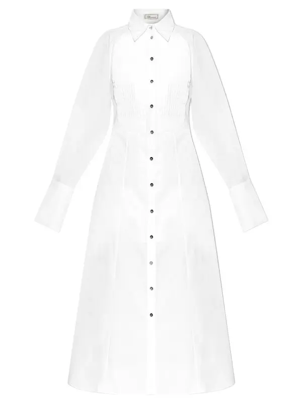 Blumarine Pleated Shirt Dress - White