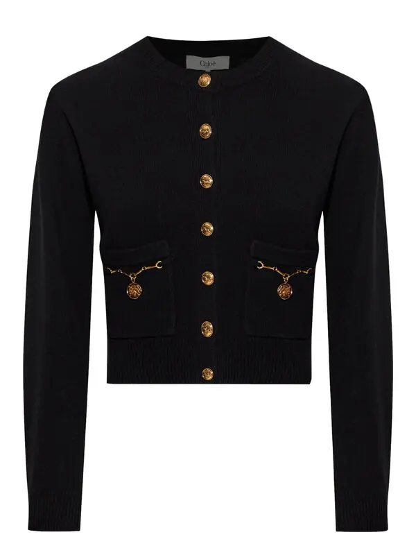 Chloé Wool Cardigan - Black