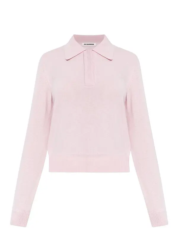 JIL SANDER Wool Long-sleeve Polo - Pink