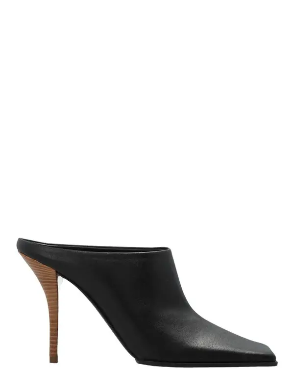Alaïa Leather Heeled Mules - Black