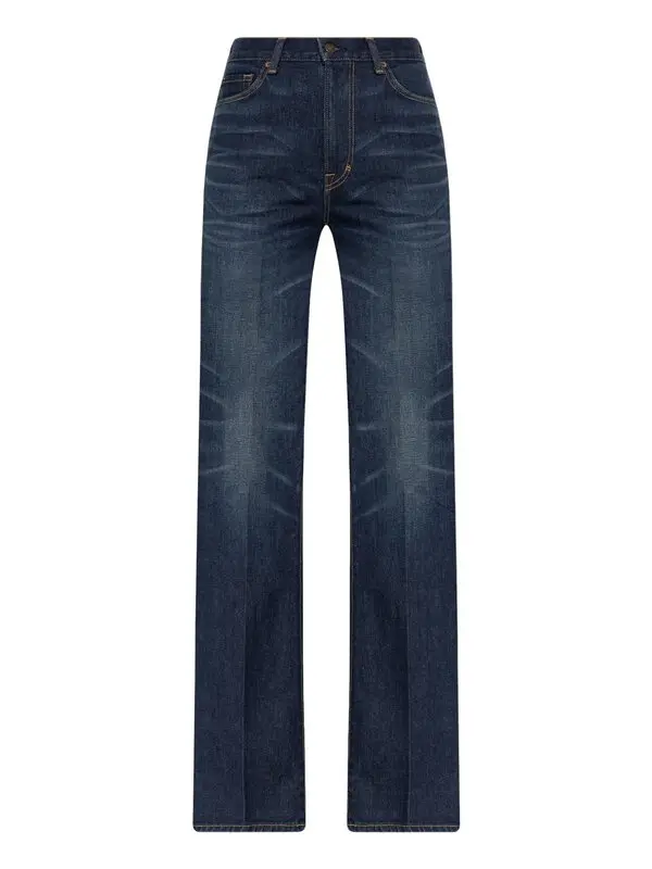 TOM FORD Bootcut Distressed Jeans - Navy Blue