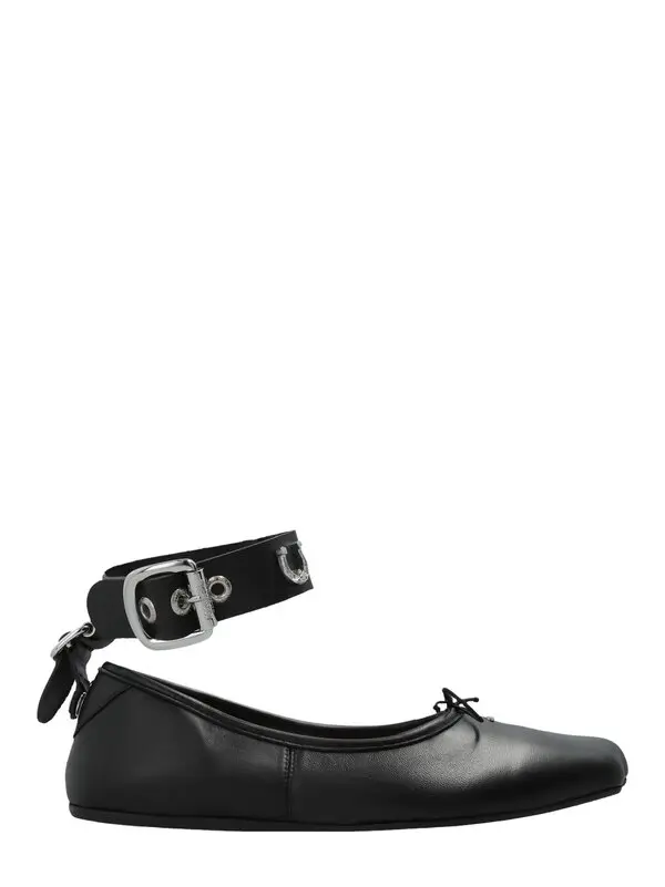 VIVIENNE WESTWOOD Bardot Leather Ballerinas - Black