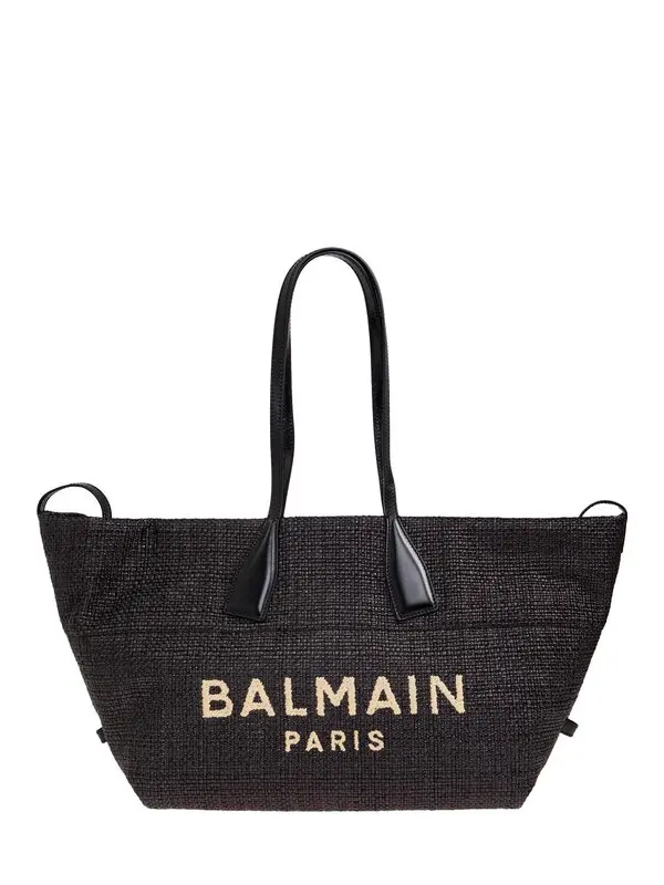 Balmain Track Shopper Bag - Black