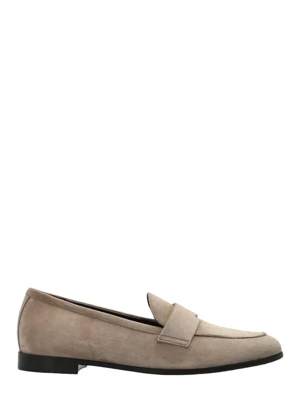 Max Mara Orafo Leather Loafers - Beige