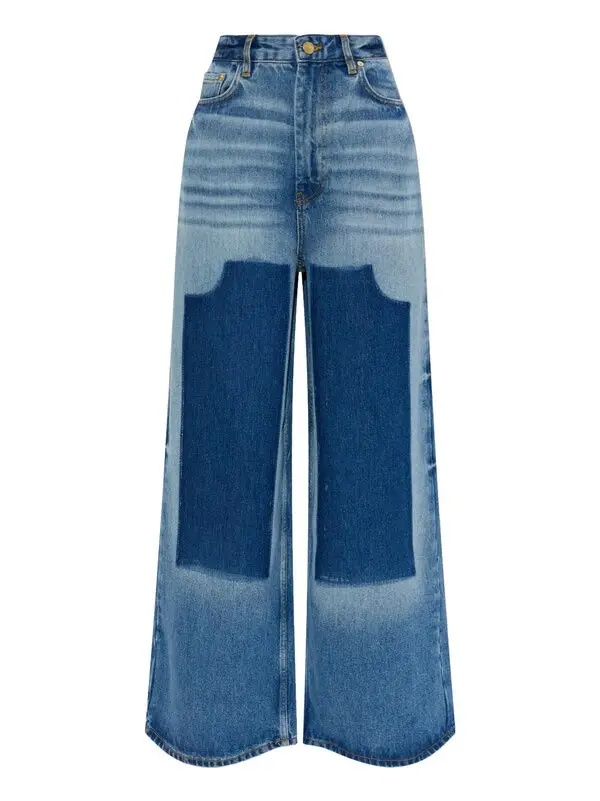 GANNI Wide-leg Jeans - Blue