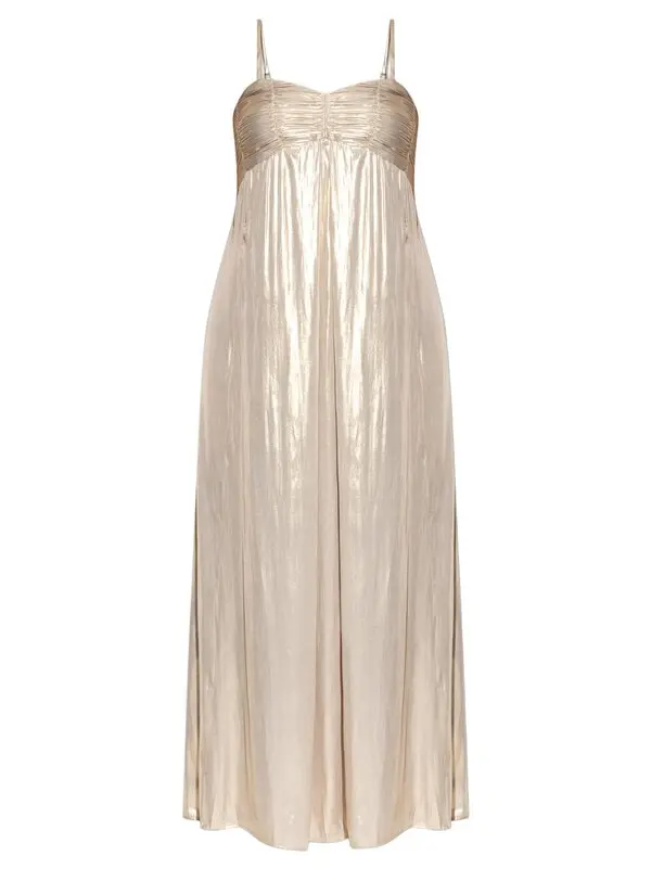 Zadig&Voltaire Rippie Satin Maxi Dress - Gold