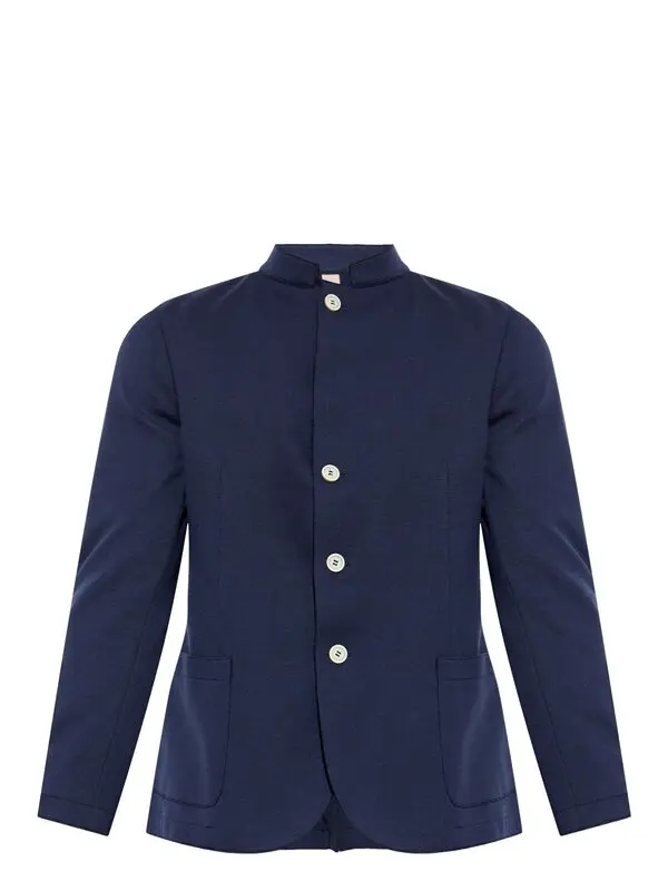 Eleventy Stand-up Collar Jacket - Navy Blue