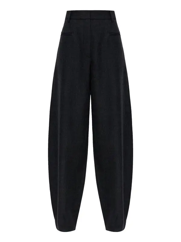 GANNI Wide-leg High Rise Trousers - Black