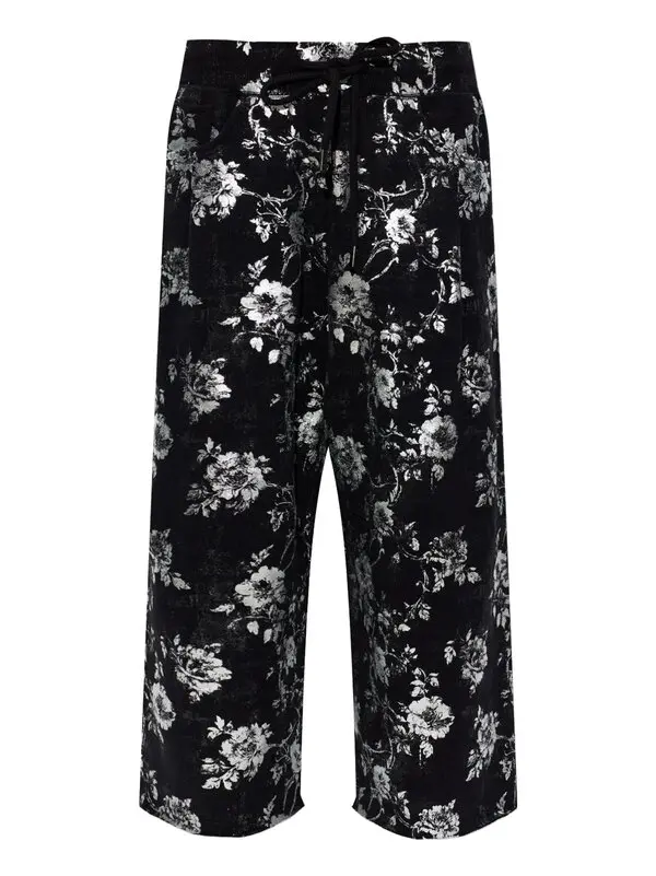 R13 Floral Wide-leg Sweatpants - Black