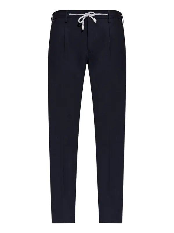 Eleventy Tapered Wool Trousers - Navy Blue