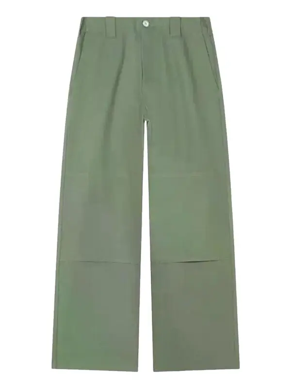 Kenzo Cotton Wide Leg Trousers - Green