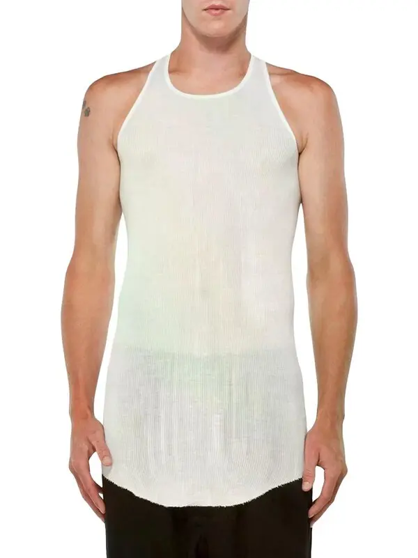Rick Owens Halter Ribbed Knit Vest - White