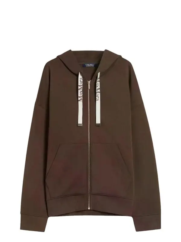 Max Mara Hooded Zip Sweatshirt - Brown