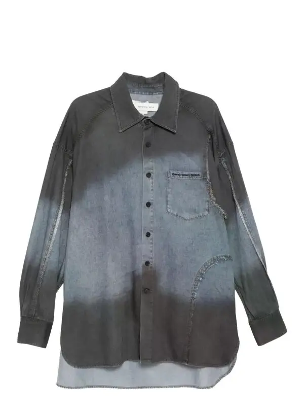 FENG CHEN WANG Gradient-effect Fringed Shirt - Black
