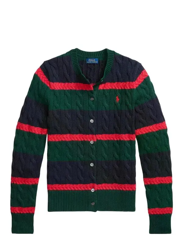 Polo Ralph Lauren Striped Cable-knit Cardigan - Blue