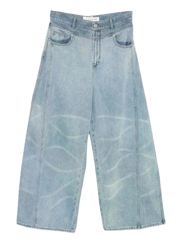 FENG CHEN WANG Pattern Wide-leg Jeans - Blue