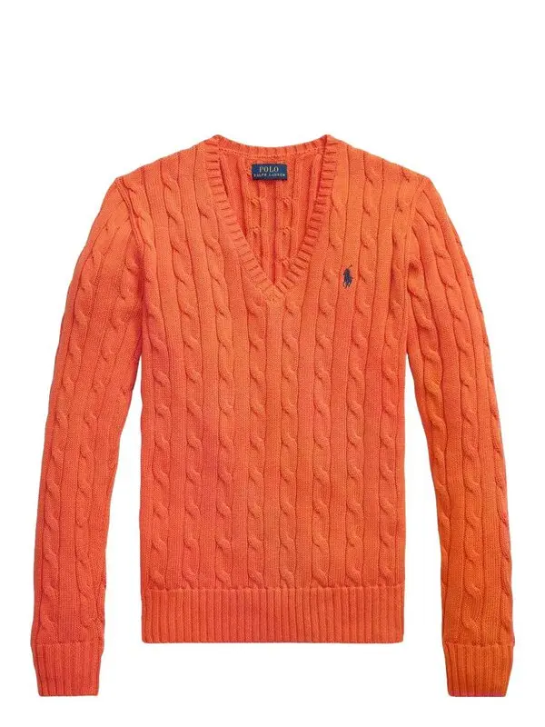 Polo Ralph Lauren V-neck Cable-knit Sweater - Orange
