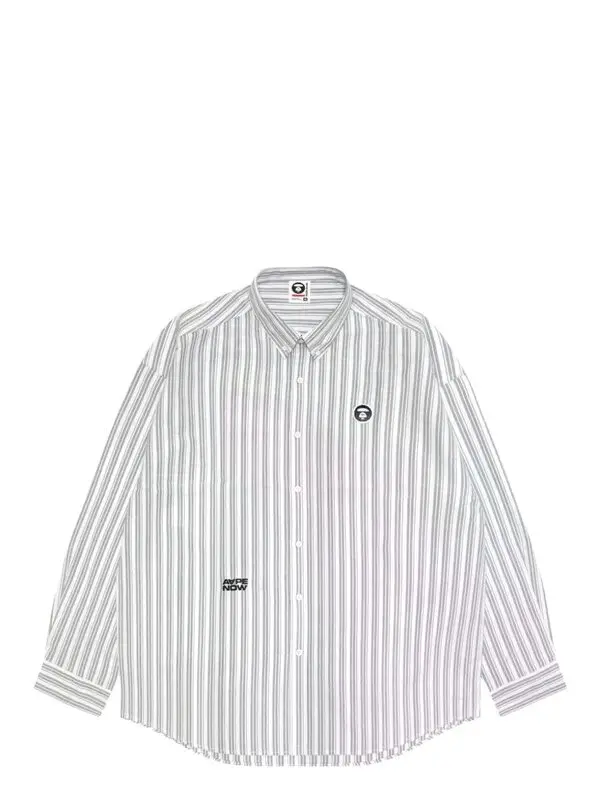 AAPE BY *A BATHING APE® Striped Appliqué Shirt - White