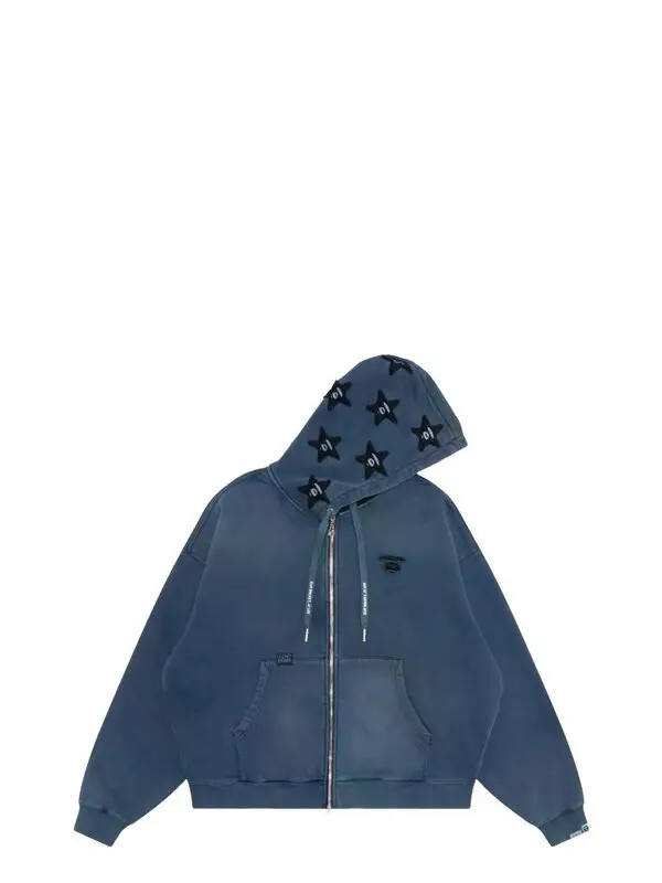 AAPE BY *A BATHING APE Star Appliqué Zip-up Hoodie - Blue
