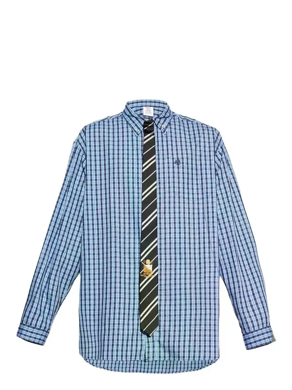 Vetements Checked Tie Shirt - Blue
