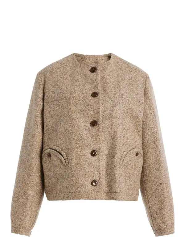 BLAZÉ MILANO Seanna Gliss Alpaca-wool Bolero - Neutral
