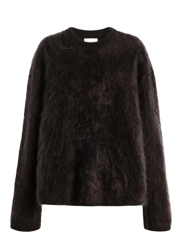 LISA YANG Natalia Brushed Cashmere Sweater - Brown