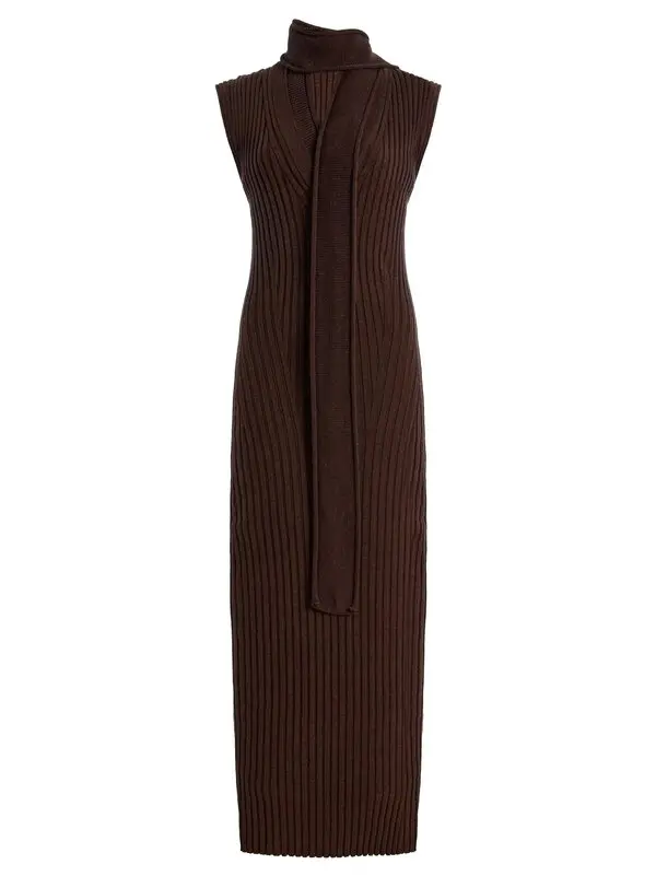 AISLING CAMPS Wool Scarf Dress - Brown