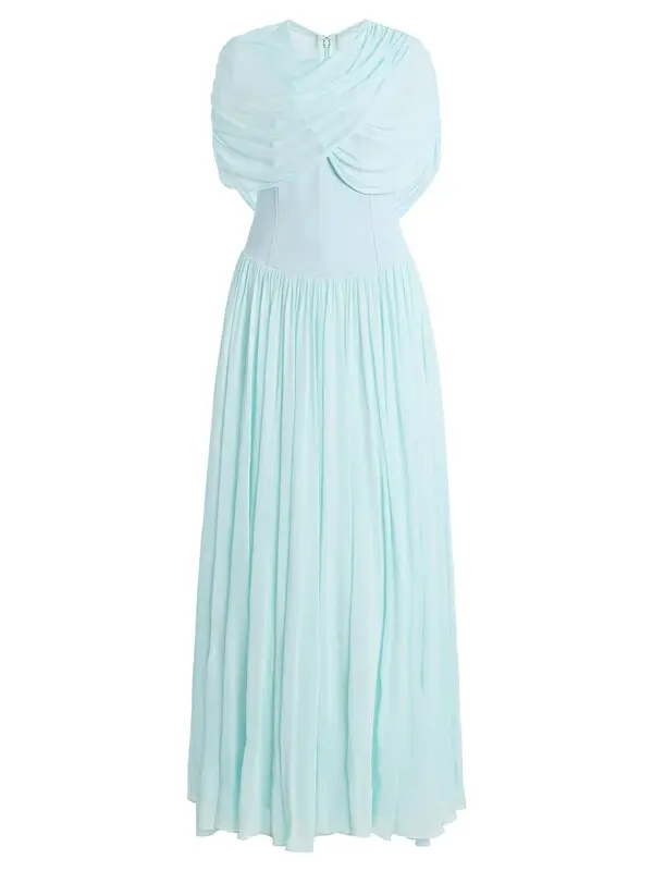 Simkhai Nancie Draped Jersey Midi Dress - Blue