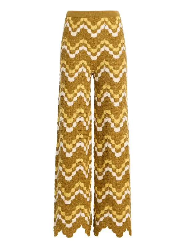 Escvdo Safi Cotton Wide Leg Pants - Multi