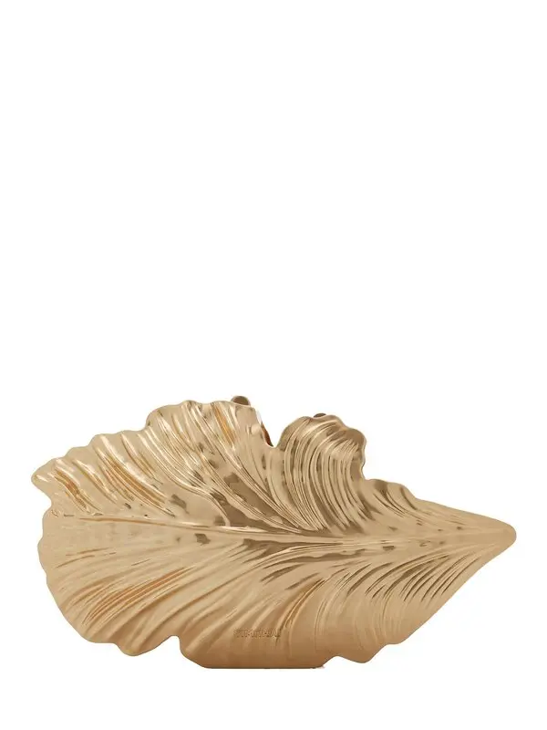 Simkhai Floral Clutch With Chain Strap - Gold