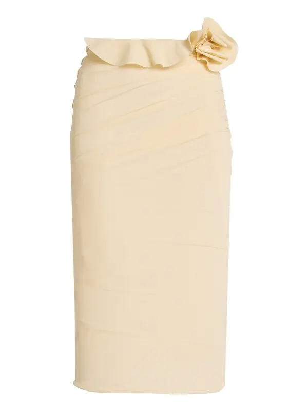 MAYGEL CORONEL San Diego Ruched Midi Skirt - Neutral