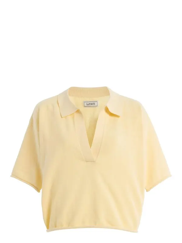LA PORTE Josie Cotton-cashmere Polo - Yellow