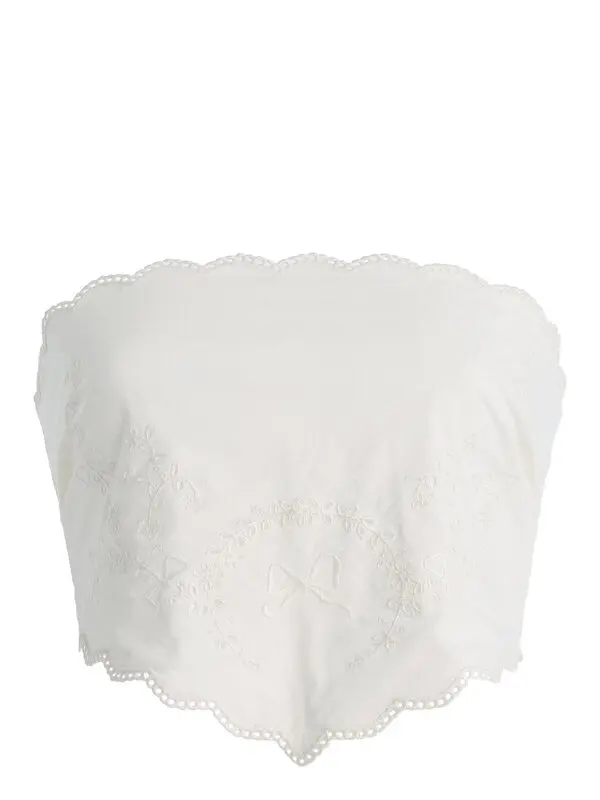 Posse Lois Broderie Anglaise Cotton Top - White