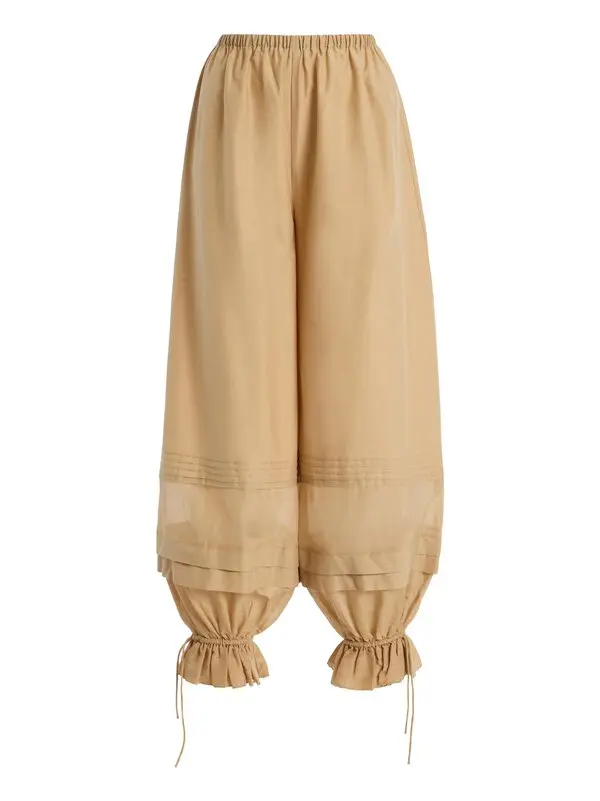 Posse Pearl Cotton-silk Balloon Pants - Neutral