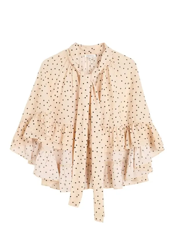 BY MALENE BIRGER Cedi Ruffled Tie-neck Wrap Top - Multi